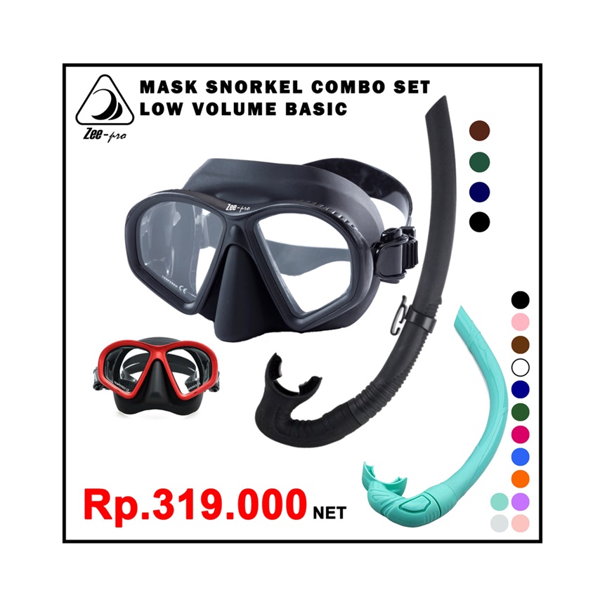 Combo Set Mask Snorkel Zeepro Low Volume - Bali Dive Shop